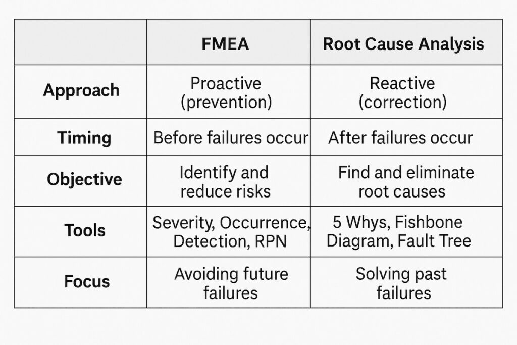 FMEA vs Root Cause Analysis - Key Differences Explained